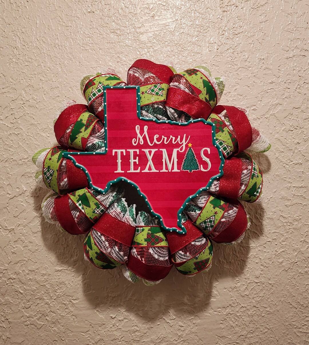 Merry Texmas Wreath - Bright Colors - Deco Mesh - Handmade - Etsy