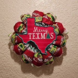 Merry Texmas Wreath - Bright Colors - Deco Mesh - Handmade - Etsy