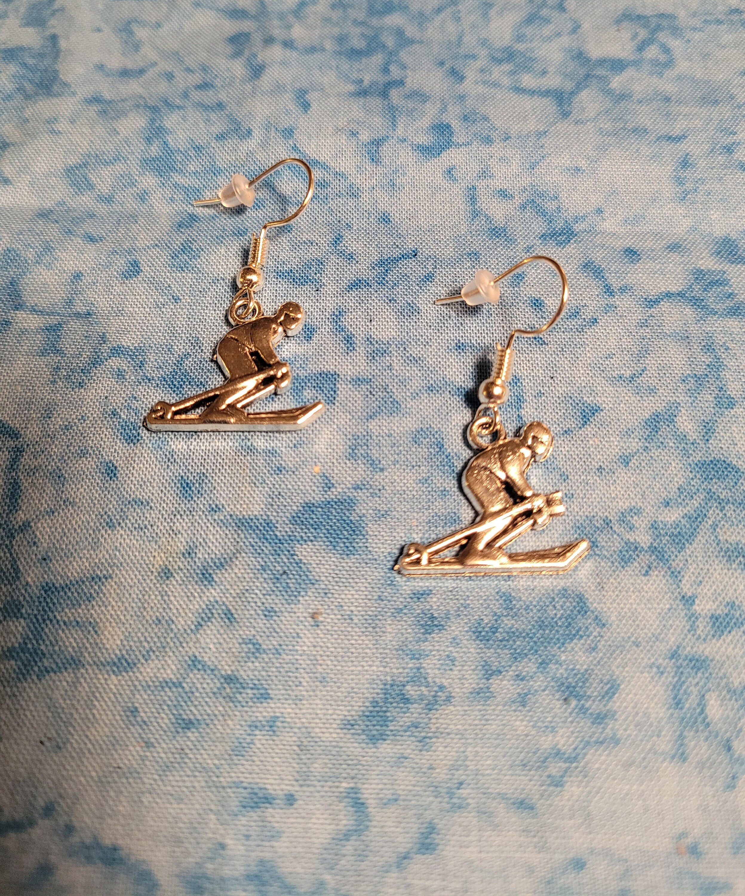 Ski Earrings - Silver Tone - Etsy