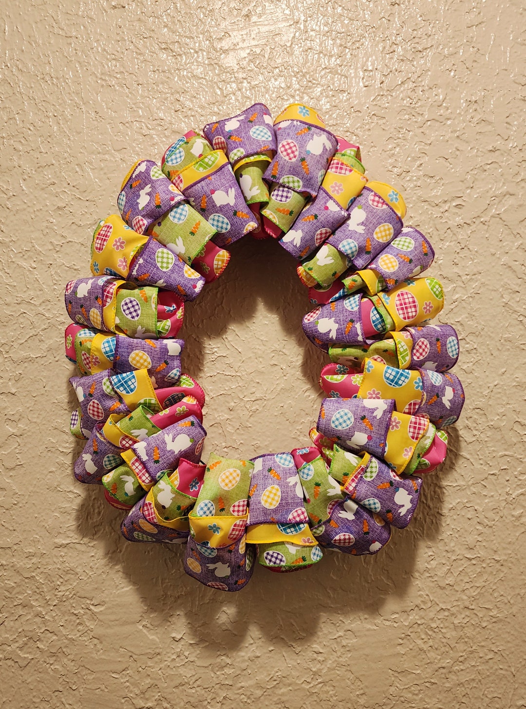 Easter Egg Ribbon Wreath Spring Ribbon - Etsy