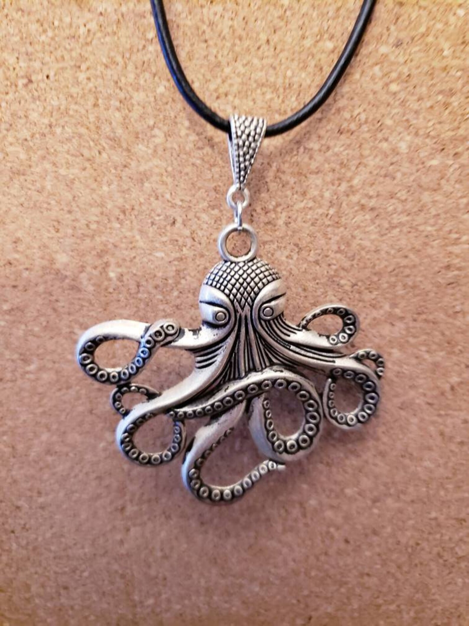 Large Kraken / Octopus Necklace Silver Tone Alloy - Etsy