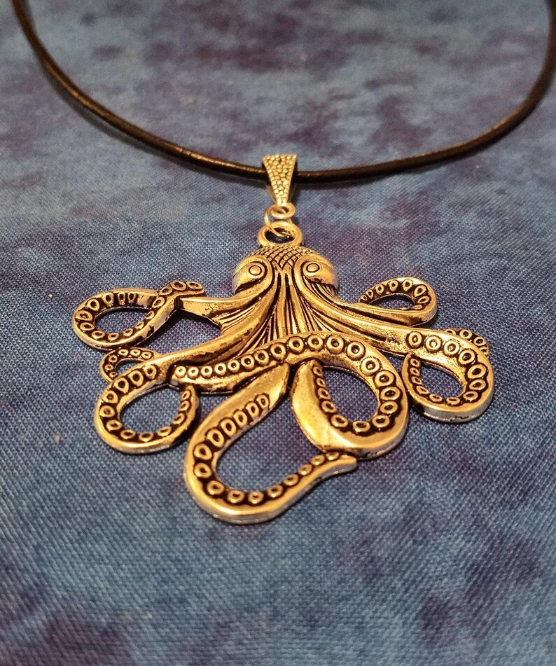 Large Kraken / Octopus Necklace Silver Tone Alloy | Etsy