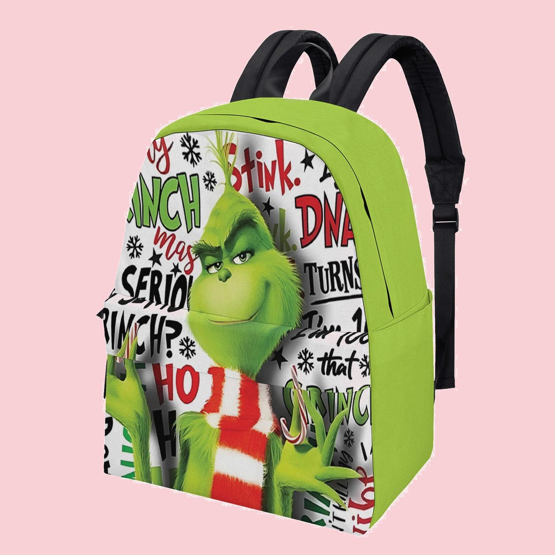 Grinch Backpack, Grinch Bag, Grinch Christmas Backpack, Grinch Gift ...