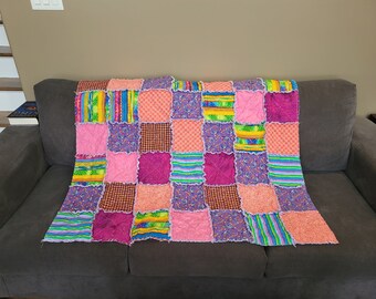 Rag Quilt Throw Pillow - Etsy