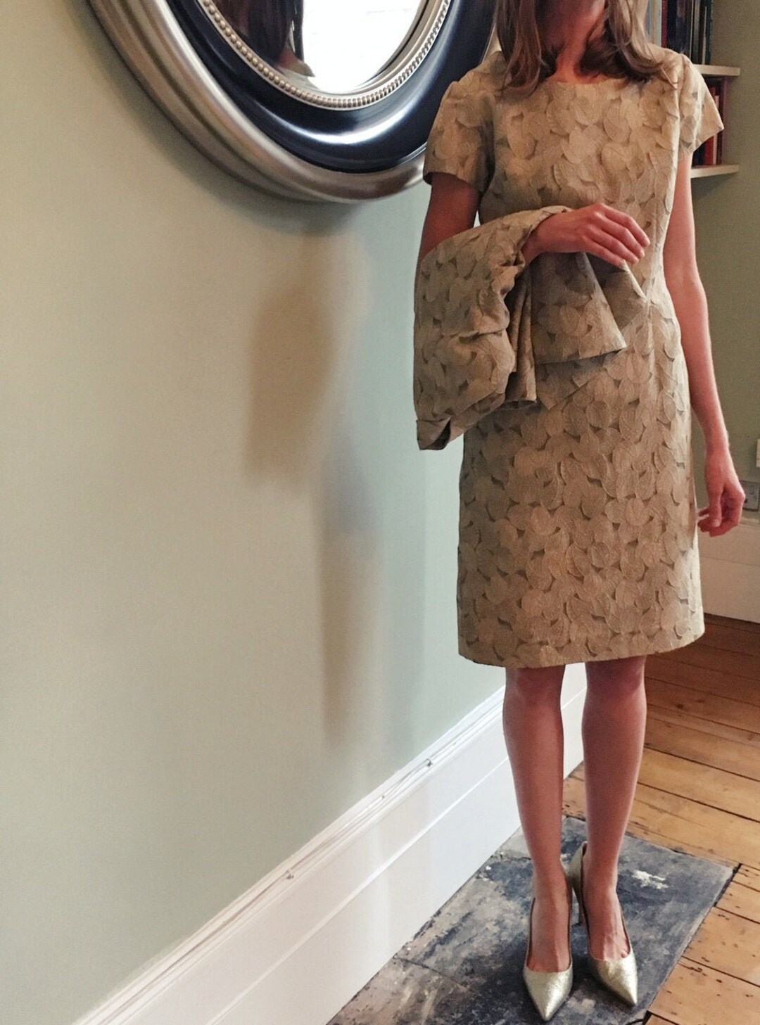 Peggy French 1960s Dress + Jacket in Metallic Geometric Pattern - Etsy