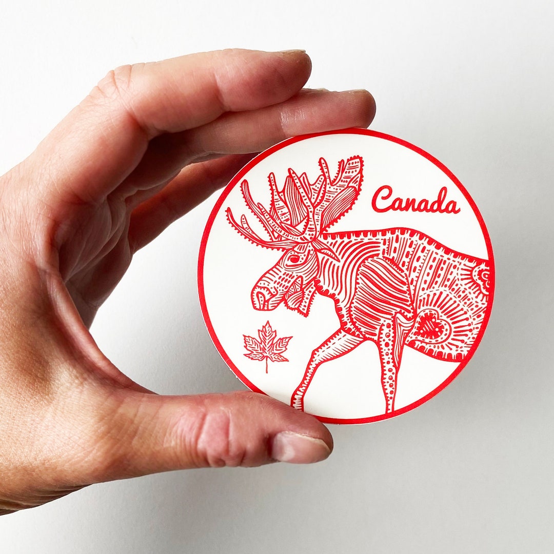 Canada Moose Vinyl Sticker - Etsy
