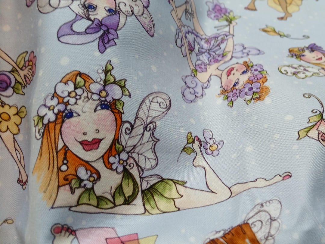 Loralie Harris, Tossed Fairies, Fairy Princess Fabric, Designer Fabric ...