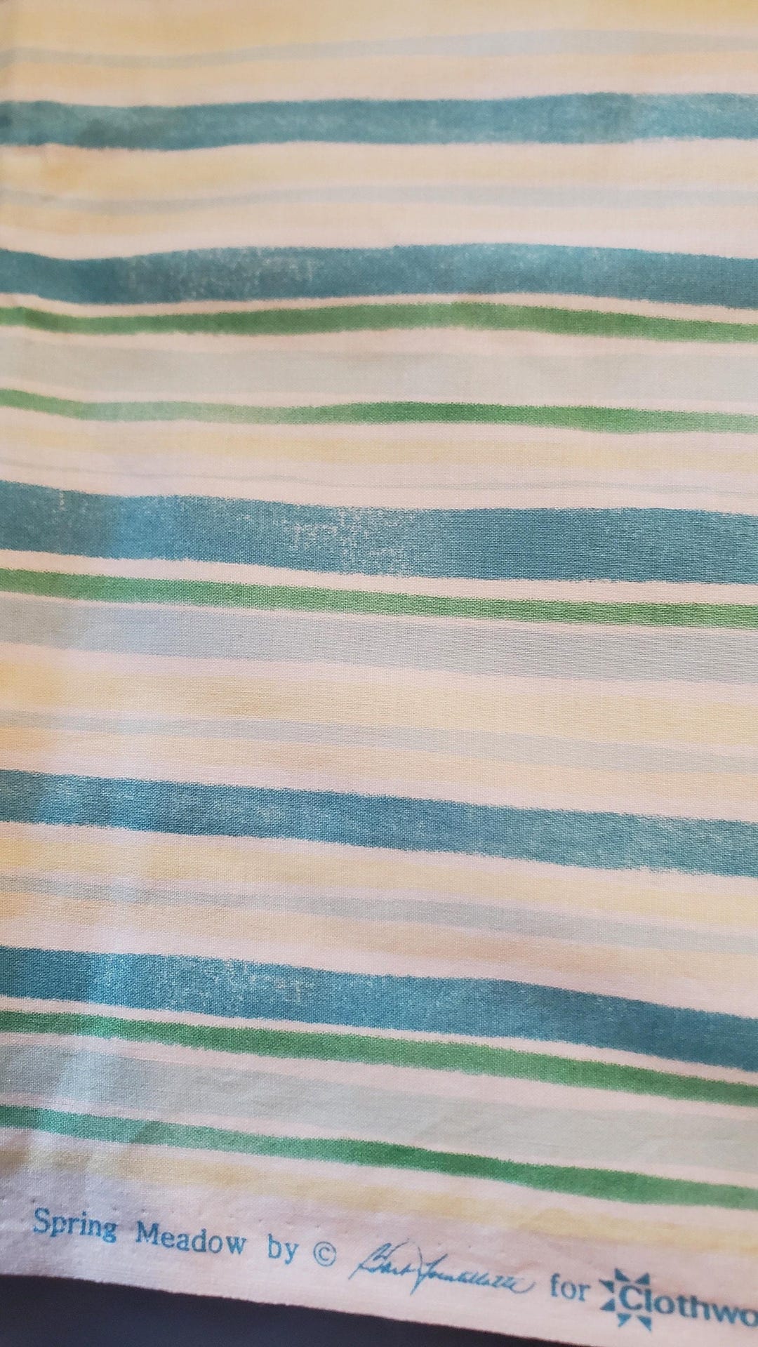Vintage Pastel Stripe Fabric - Spring Meadow Clothworks - by the Half ...
