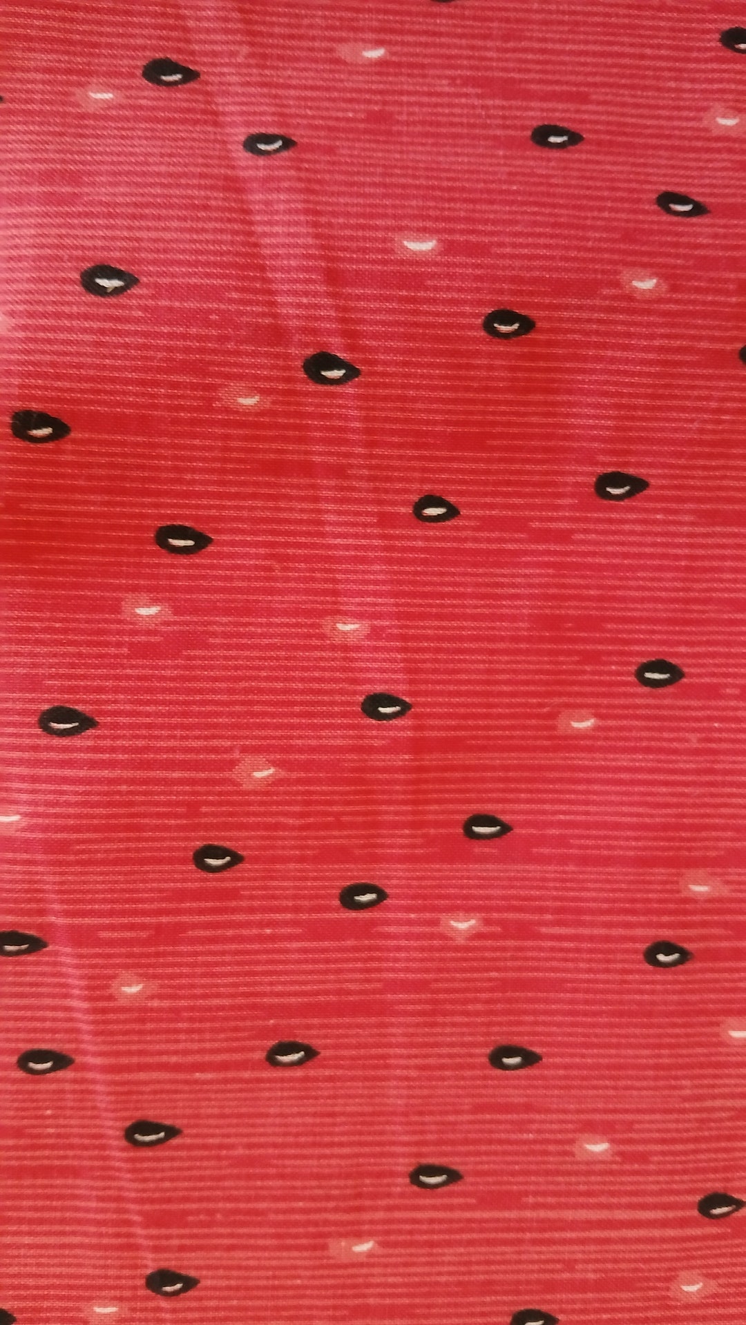 Red Watermelon Pits, Spring Industries Fabric, Vintage Red Fabric ...