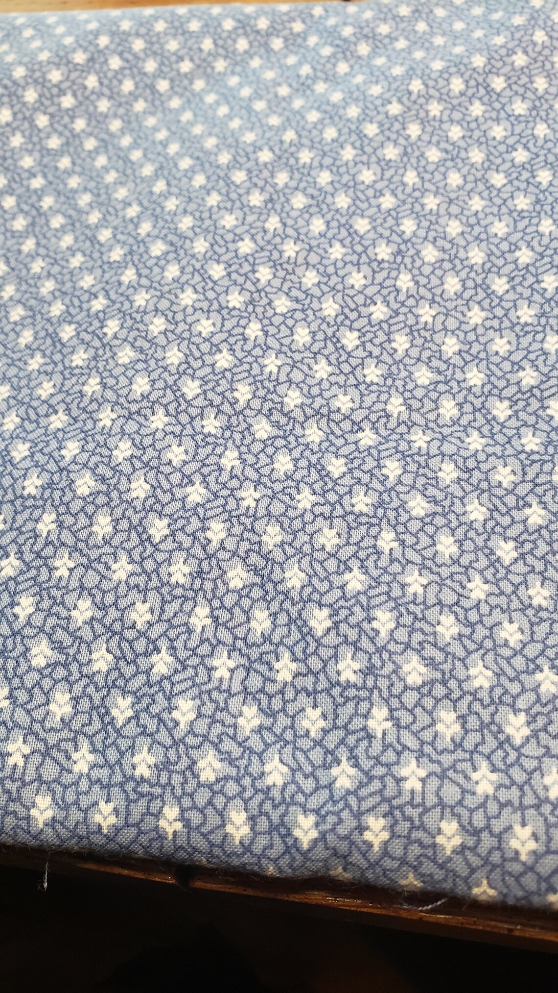 Light Blue Calico Fabric: Tiny White Tulips, Quilting Cotton - Etsy