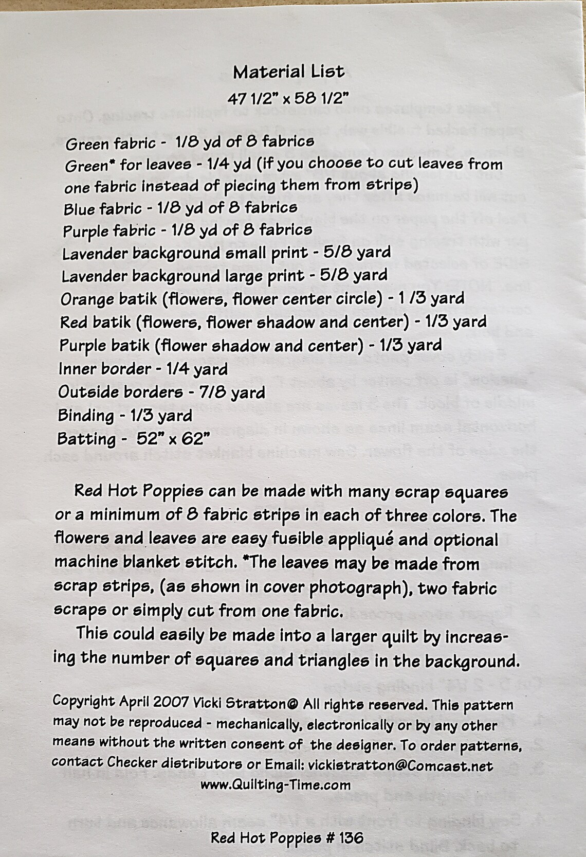 Poppy Quilt Pattern, Vicki Stratton, Red Poppy Blanket, Applique Quilt ...