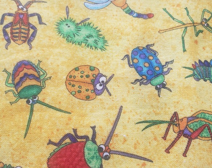 Dinosaur Uproar Cheri Strole Moda Fabrics Insect Print Beetles And Caterpillars Juvenile