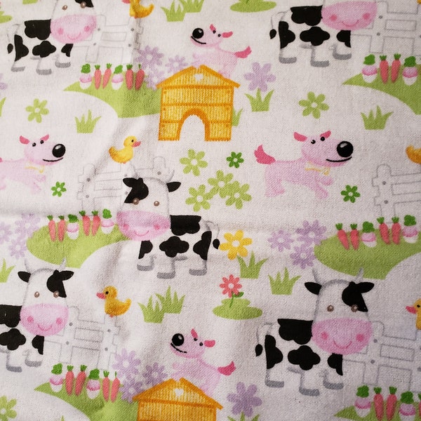 Farm Animal Flannel Fabric - Etsy
