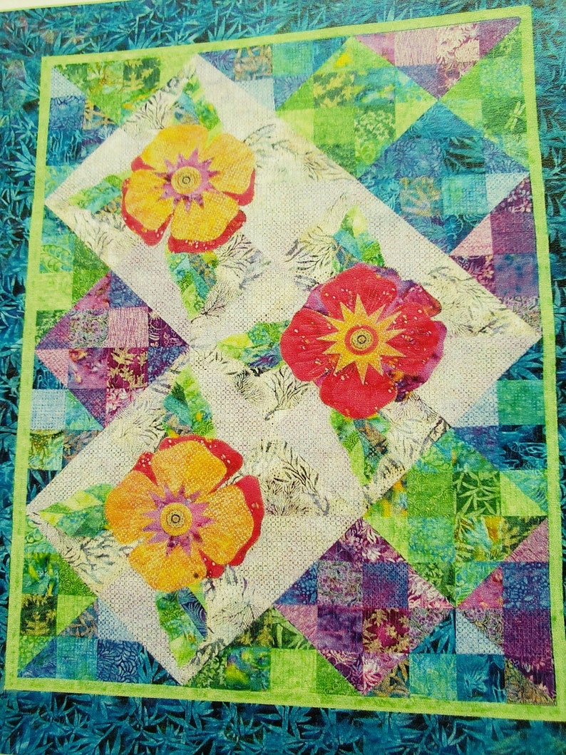 Poppy Applique Quilt Pattern: Floral Wall Hanging (PDF Pattern) - Etsy