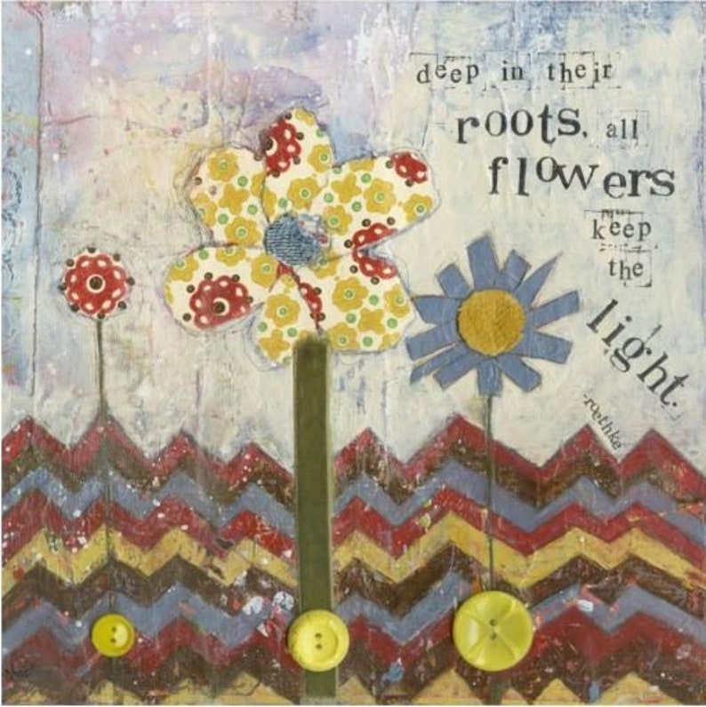 Roots, 8x8 Print of Original Mixed-media Painting/collage - Etsy