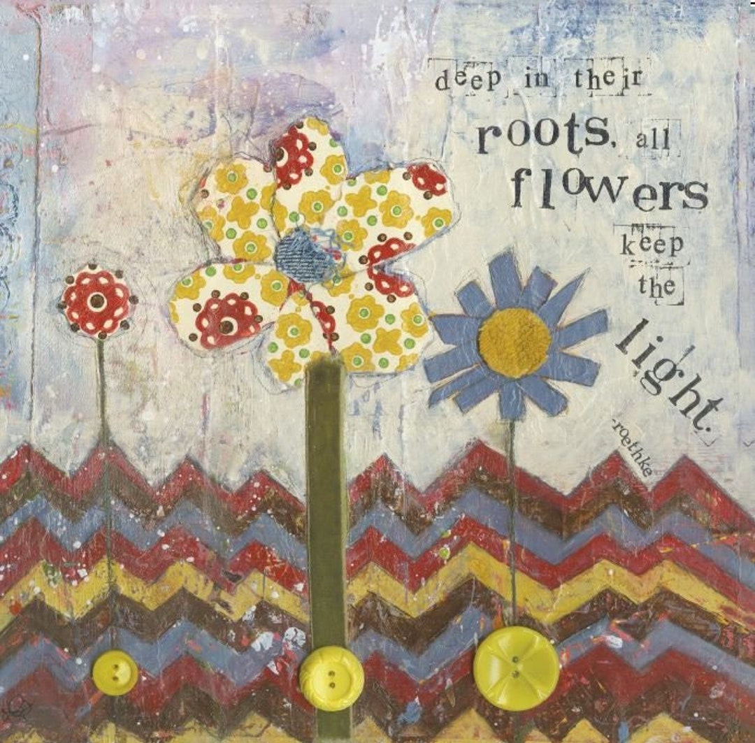 Roots, 5x5 Notecard of Original Mixed-media Painting/collage - Etsy