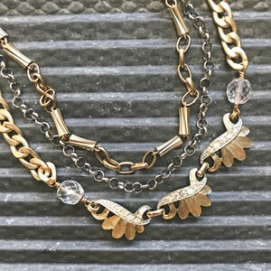 Upcycled Vintage Rhinestone and Chain Necklace Multi-layer - Etsy Australia