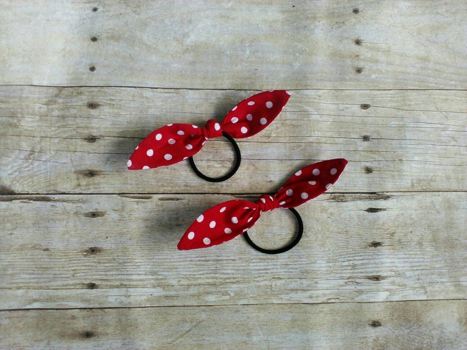 Red Polka Dot Ponytail Headband Bandana Knot Elastic Hair Ties - Etsy