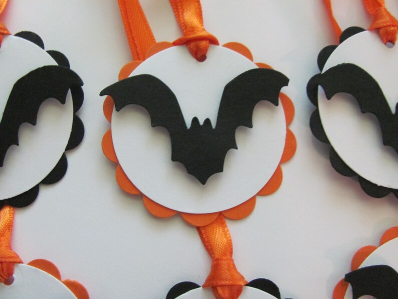 Bat Halloween Tags Halloween Favor Tags Bat Favor | Etsy