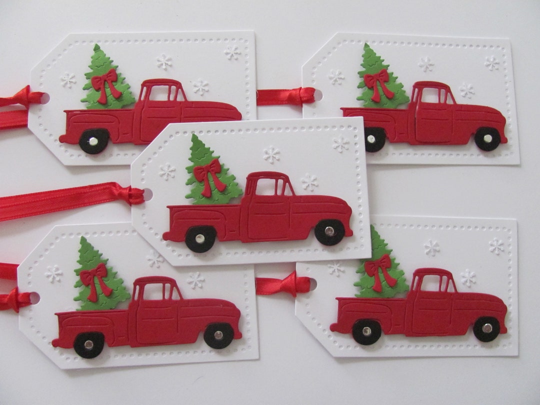 Christmas Tags, Christmas Red Truck Tags, Red Truck Gift Tags ...