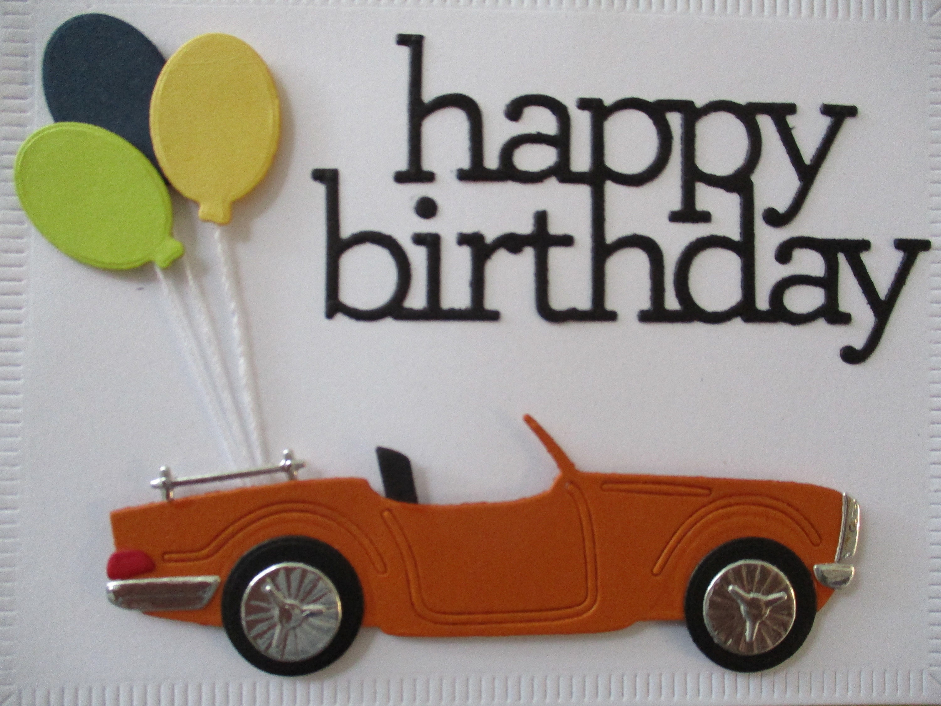 Handmade Birthday Roadster Card, Happy Birthday Card, Handmade Birthday ...