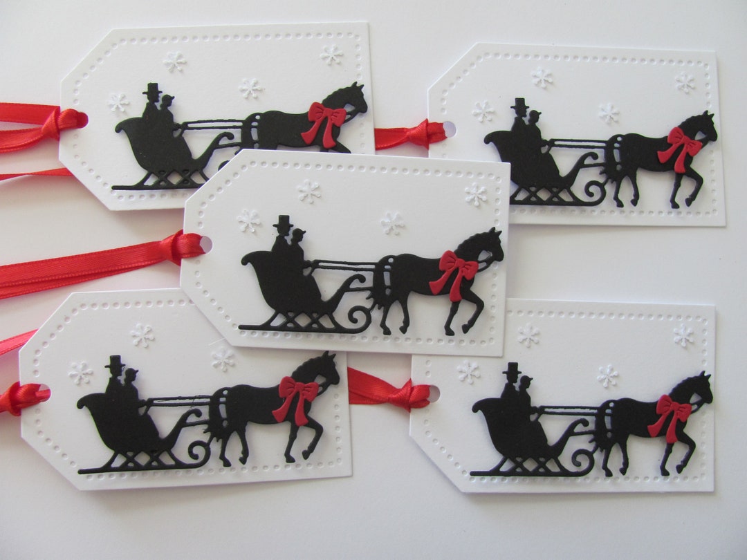Christmas Gift Tags, Christmas Tags, Gift Tags, Horse and Sleigh Gift ...