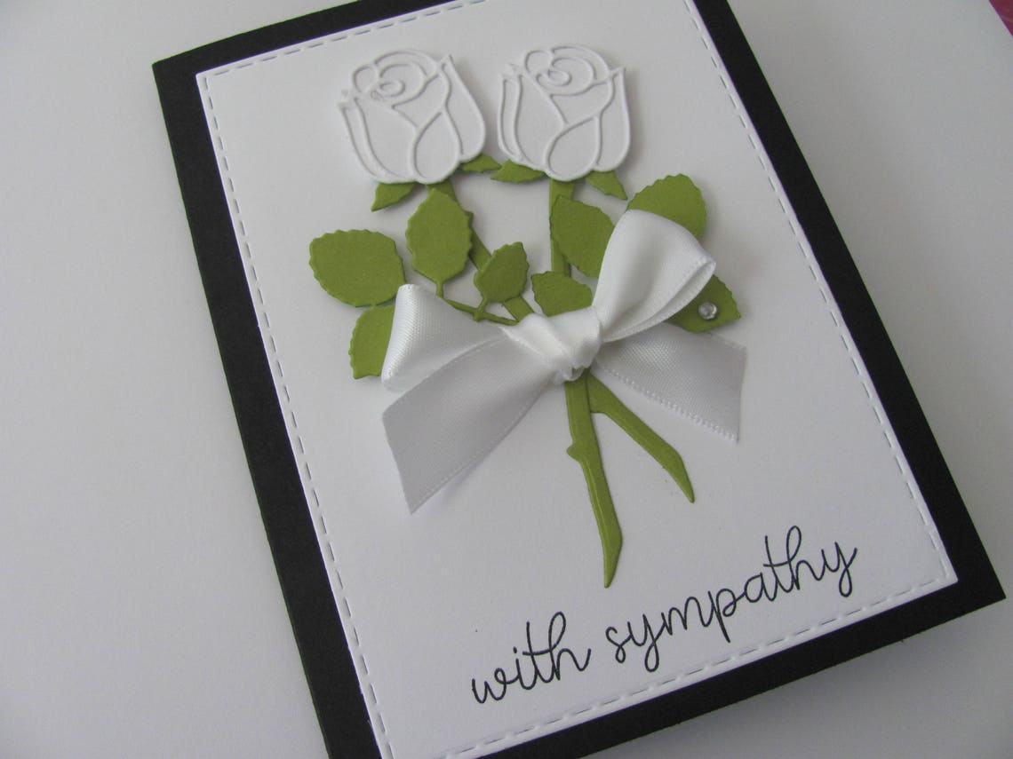 Sympathy Rose Card Rose Sympathy Card Condolence Card With - Etsy