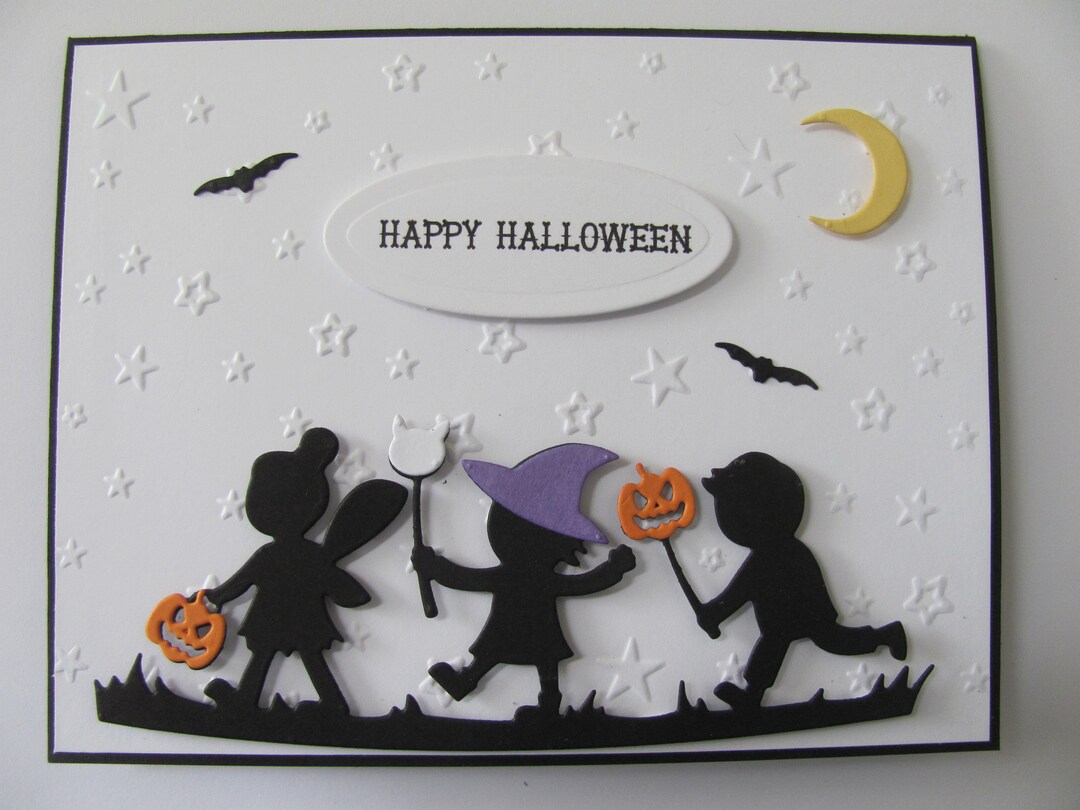 Greeting Card Handmade, Halloween Card, Trick or Treater Card, Kids ...