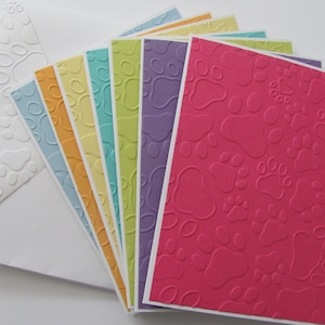 Paw Print Cards, Paw Print Note Cards, Embossed Cards, Pet Sympathy ...