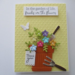 Thank You Flower Pot Card, Flower Card, Embossed Cards, Friends Card ...