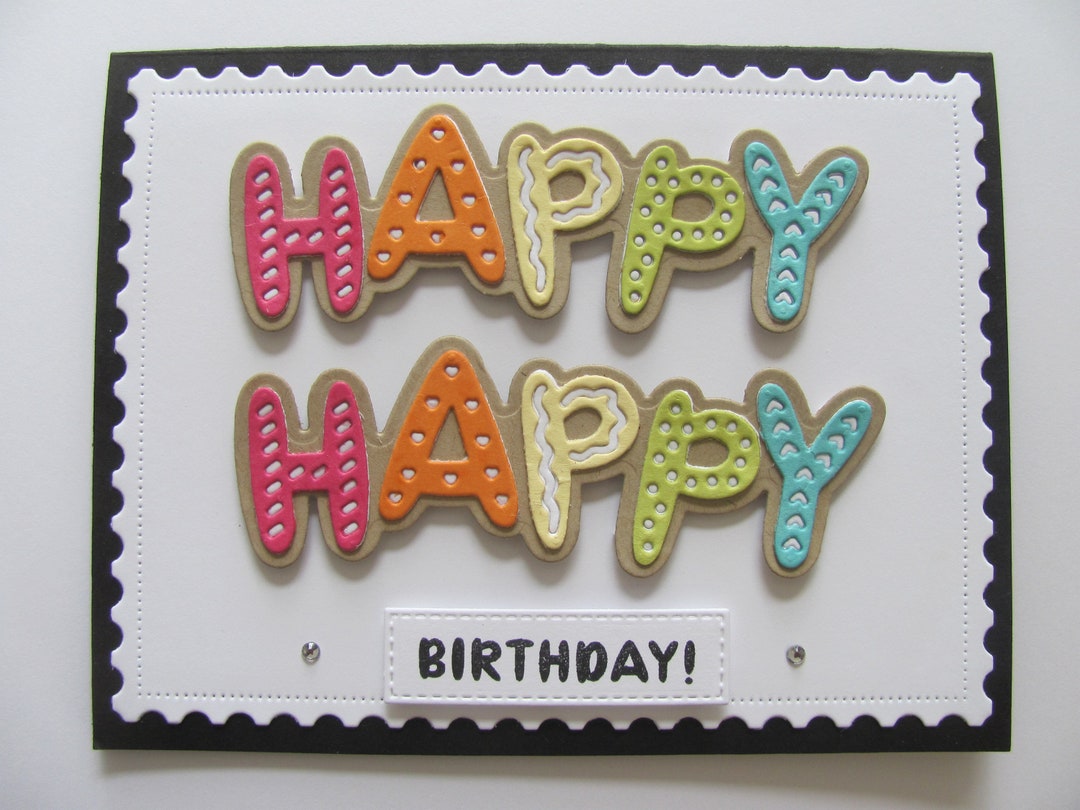 Handmade Greeting Card, Happy Birthday Card, Cookie Card, Greeting Card ...