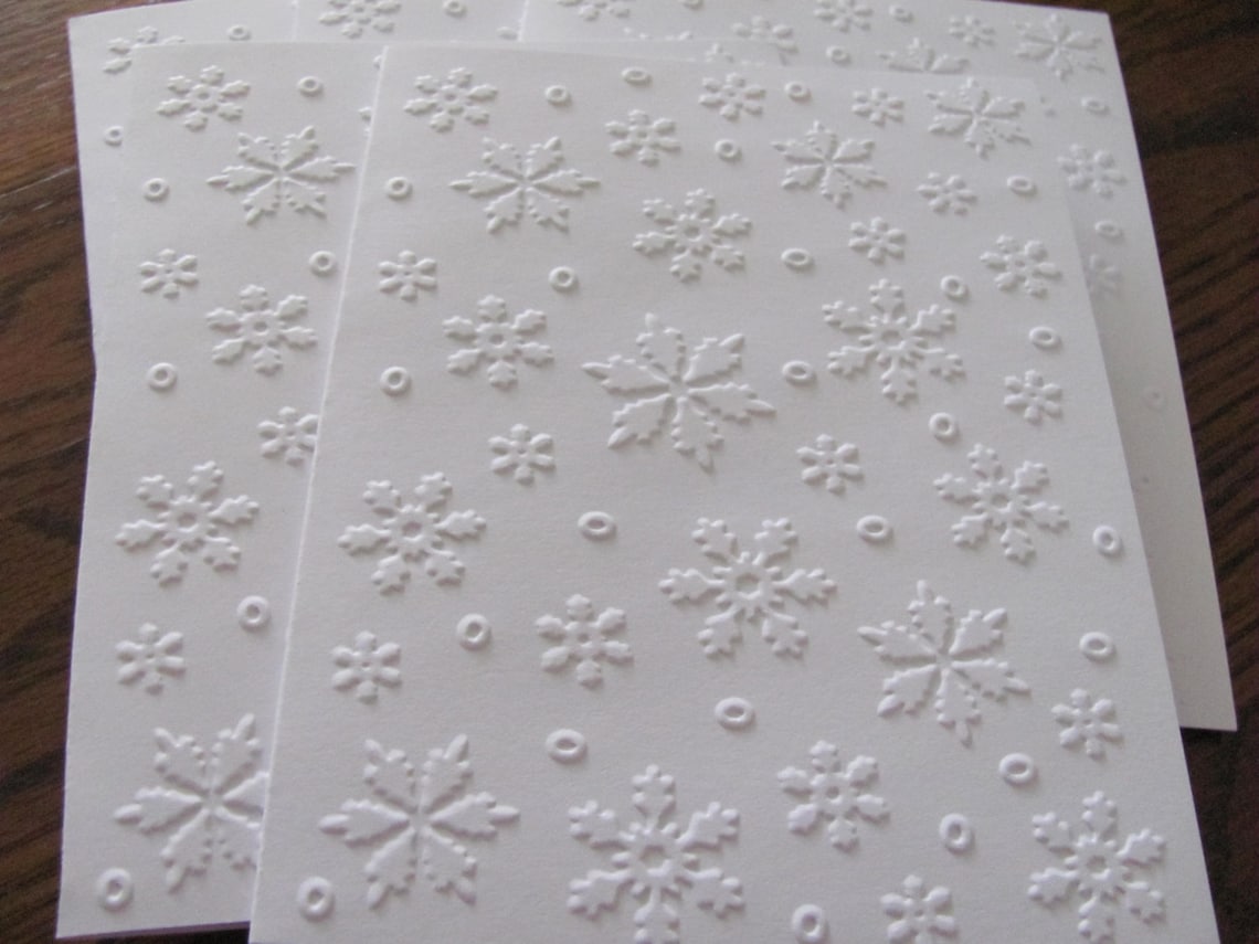 Snowflake Embossed Cards Christmas Card Set Embossed | Etsy