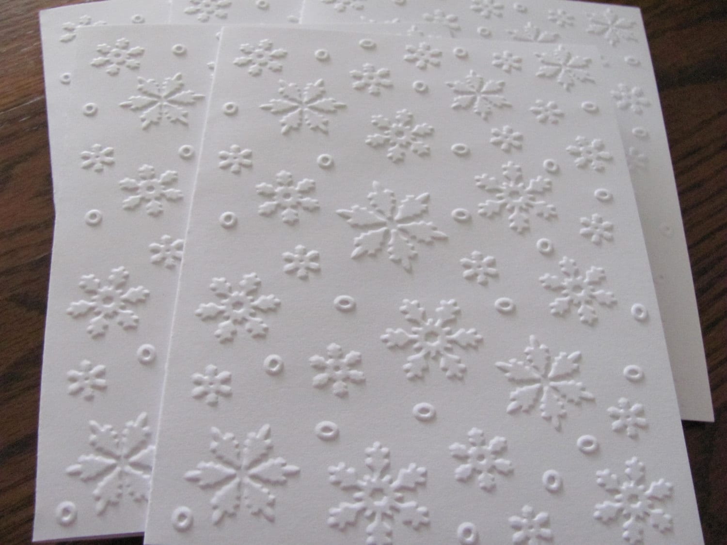 Snowflake Embossed Cards Christmas Card Set Embossed | Etsy