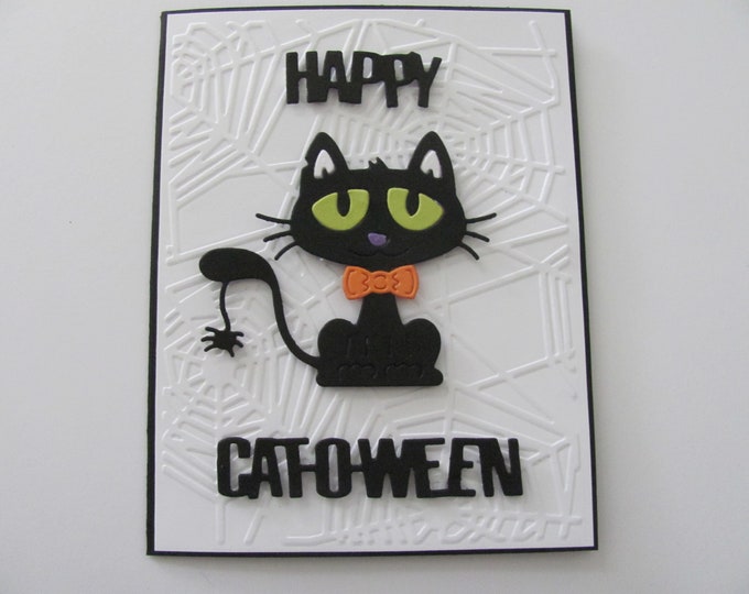 Halloween Greeting Card, Black Cat Halloween Card, Halloween Cards ...
