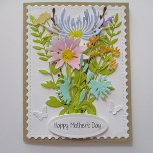 Mother's Day Wildflowers Card, Handmade Mother's Day Card, Mother's Day ...