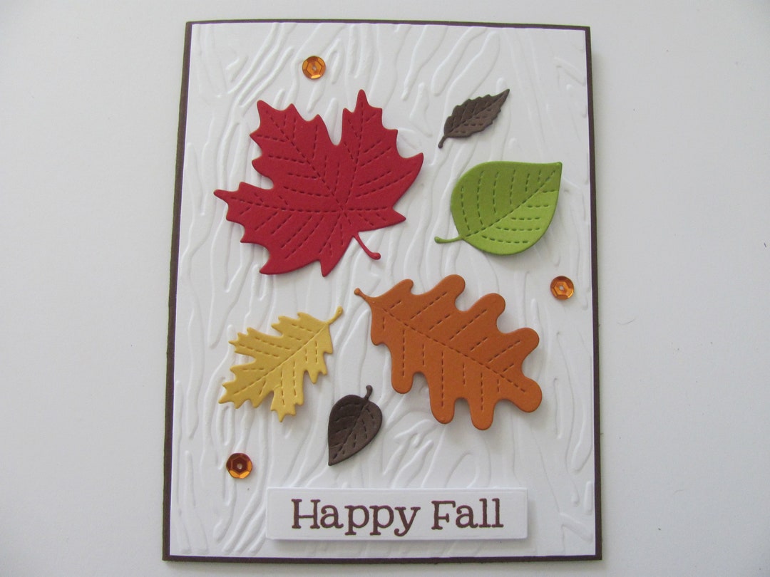 Happy Fall Card, Handmade Fall Card, Embossed Fall Card, Thanksgiving ...