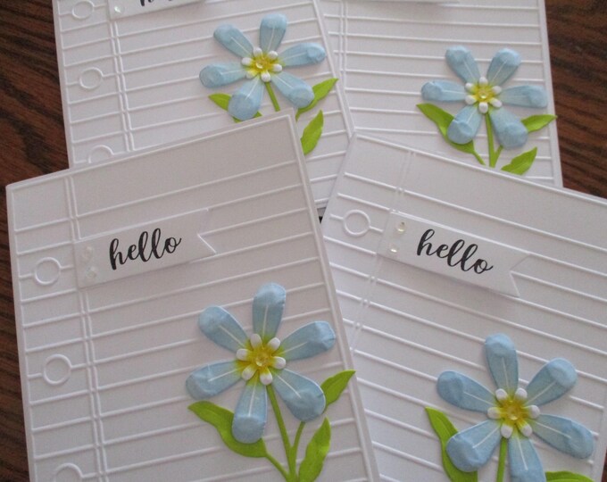 Hello Note Card Set of 4, Handmade Card Set, Blank Cards, Greeting Card ...