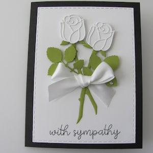 Sympathy Rose Card, Rose Sympathy Card, Condolence Card, With Sympathy ...