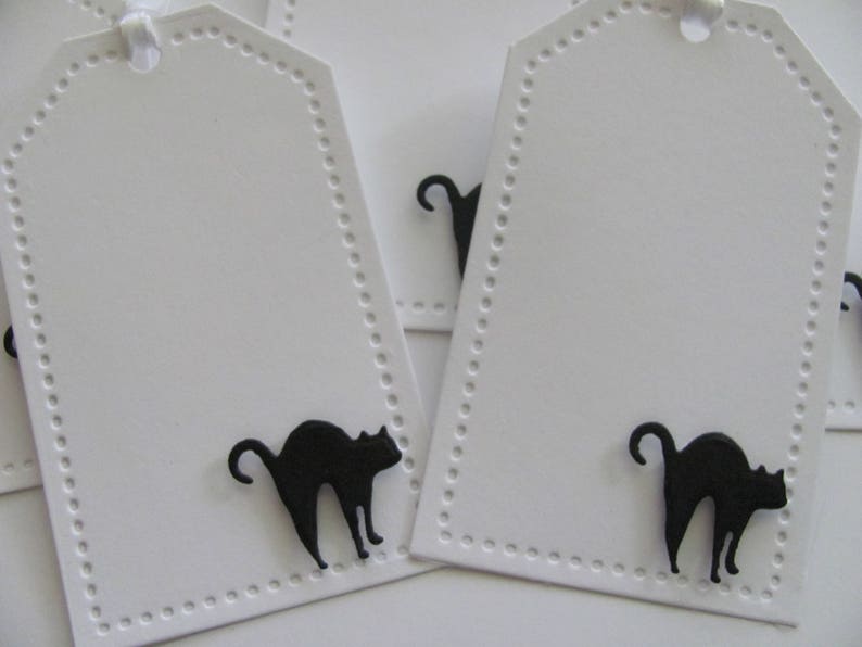 Halloween Black Cat Tags Halloween Favor Tags Cat Gift Tags - Etsy