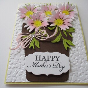 Mother Day Daisy Flower Pot Card, Mother's Day Card, Handmade Mother's ...