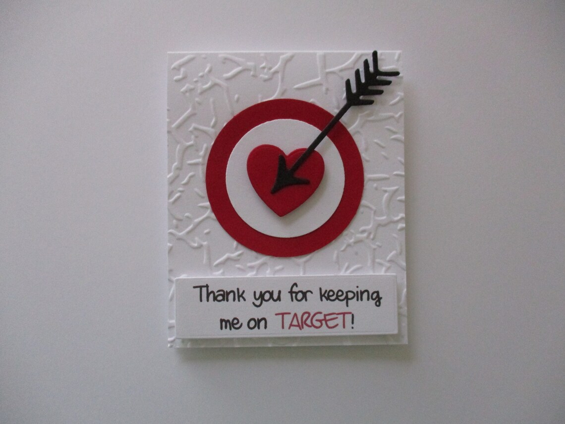 Teacher Valentine Gift Card Holder, Thank You for Keeping Me on Target ...