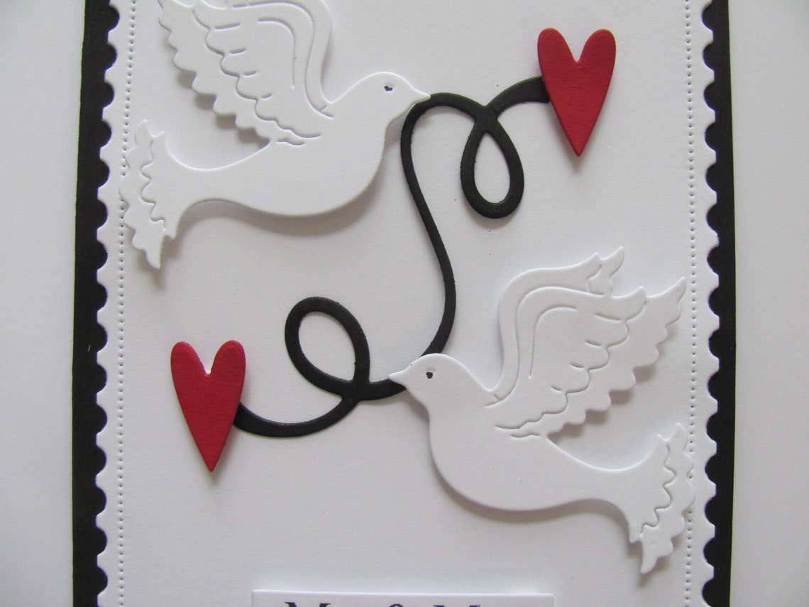 Wedding Card Dove Wedding Card Wedding Card Mr and Mrs | Etsy