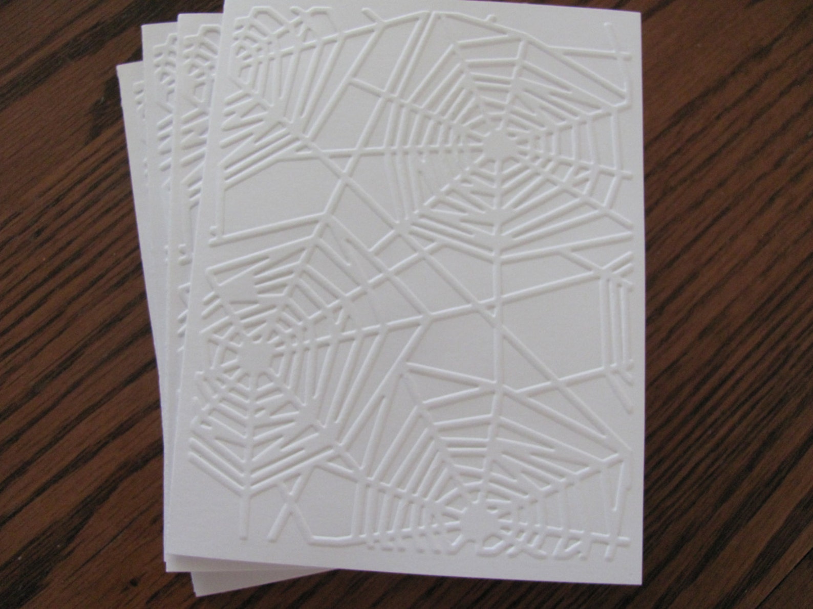 Spider Web Cards, Set of 6, Embossed Cards, Blank Halloween Cards, Note ...