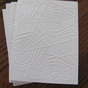 Spider Web Cards, Set of 6, Embossed Cards, Blank Halloween Cards, Note ...