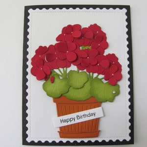 Handmade Birthday Card, Birthday Geranium Card, Happy Birthday Card ...