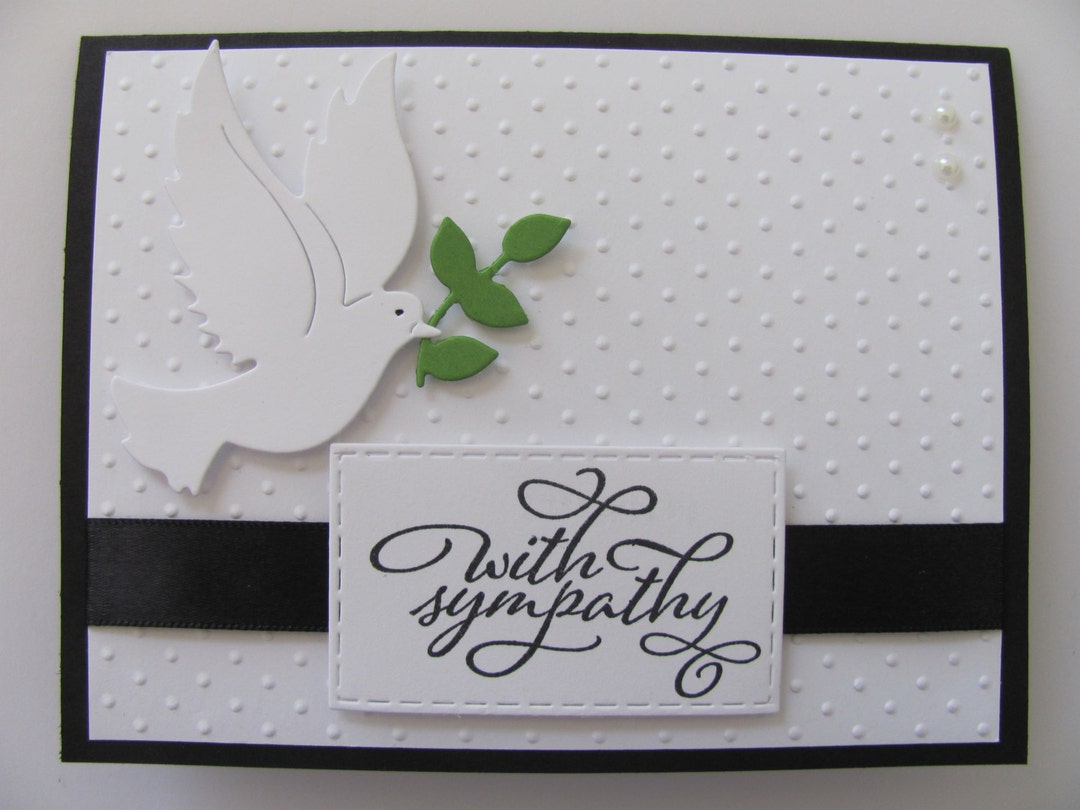 With Sympathy Dove Card, Condolence Card, Thinking of You, Dove ...