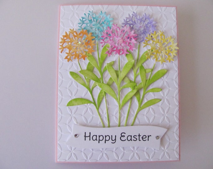 Handmade Easter Card, Wildflower Card, Happy Easter Card, Embossed Card ...
