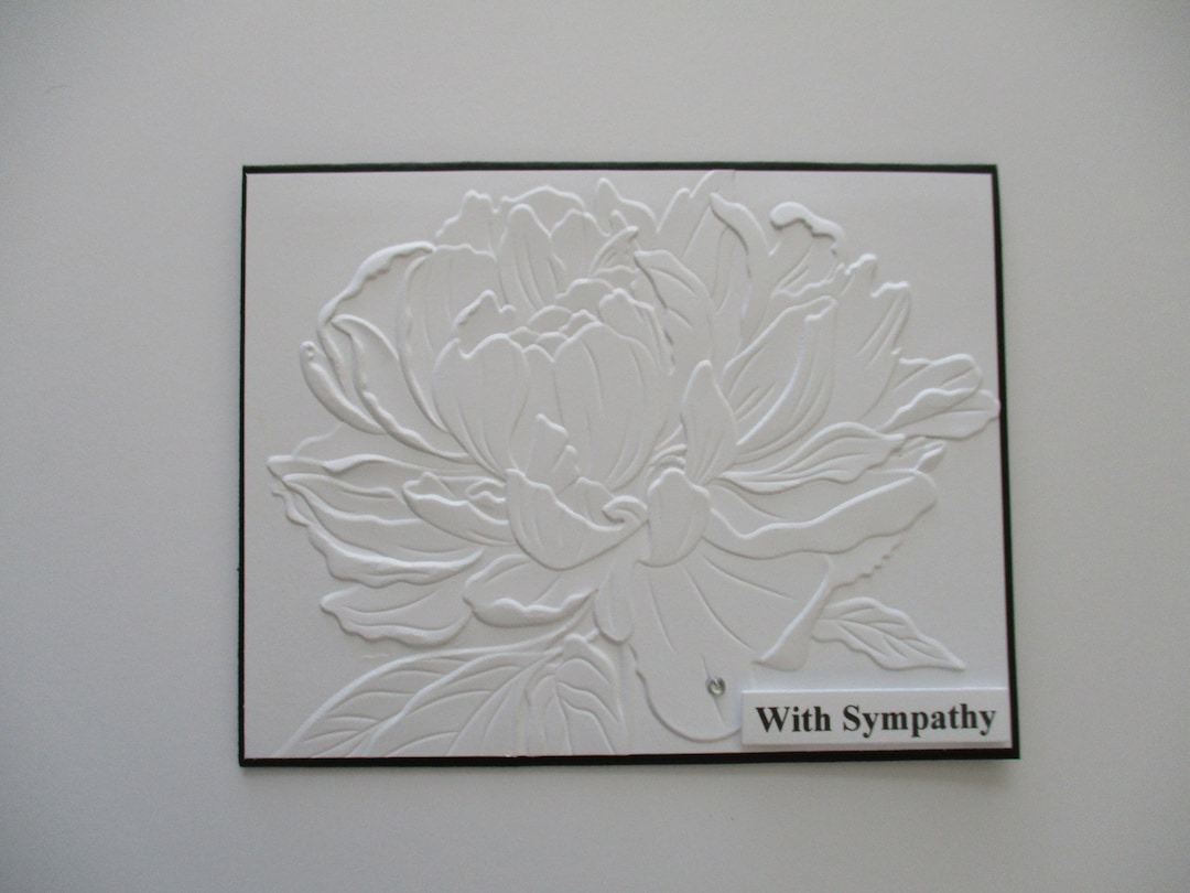 Handmade Sympathy Card, Condolence Card, Peony Sympathy Card, Embossed ...