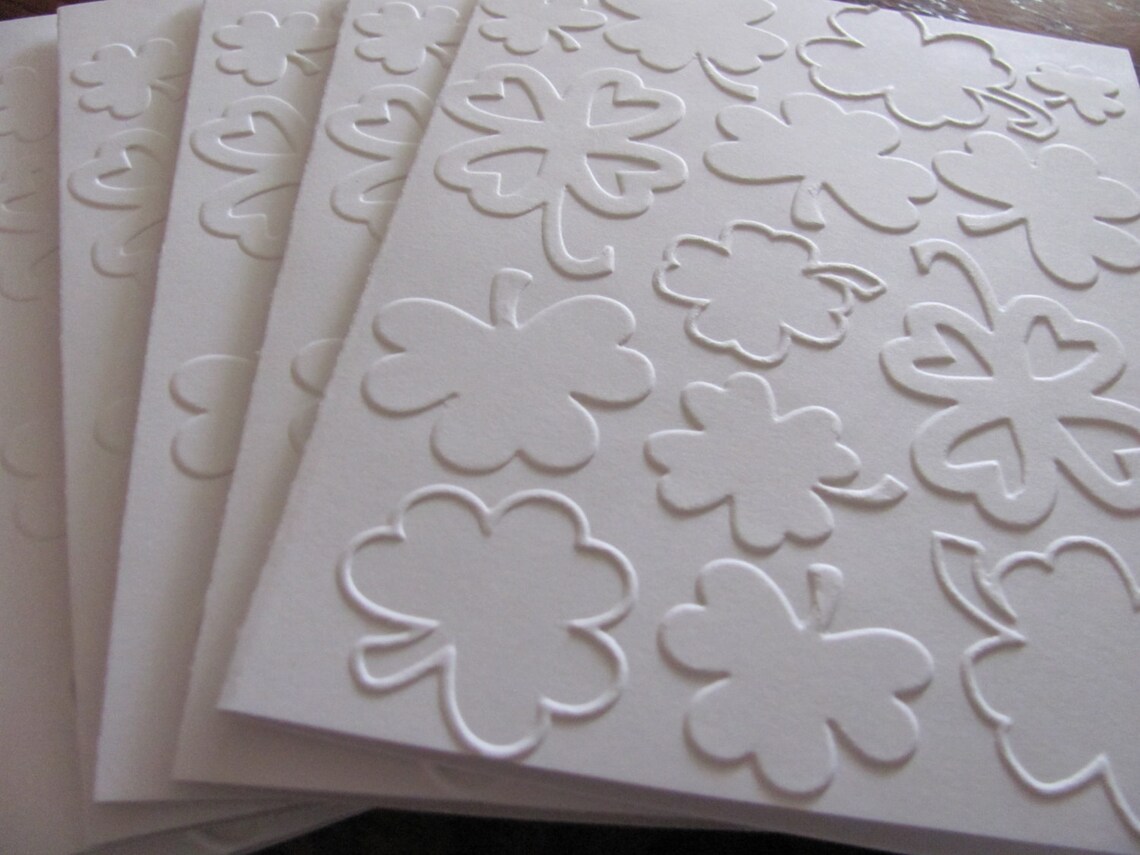 St. Patrick's Day Cards Four Leaf Clover Cards Clover | Etsy