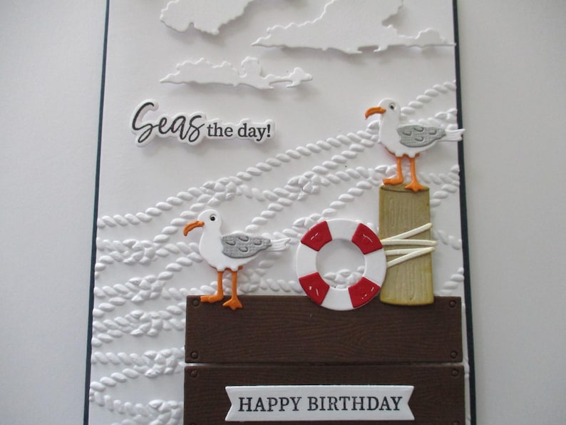 Greeting Card Handmade, Happy Birthday Card, Nautical Birthday Card ...